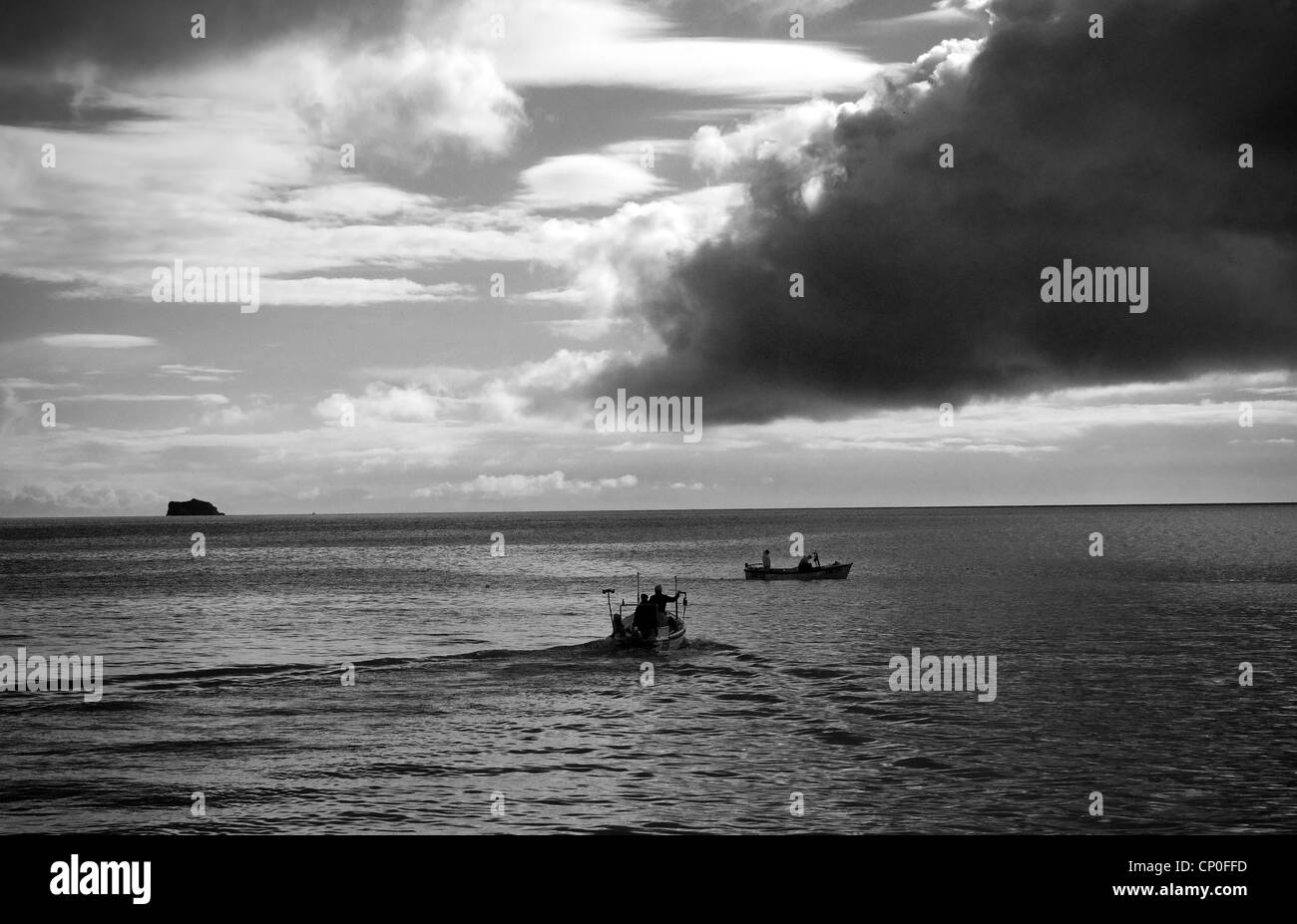 fishermen heading to sea,storm in Torbay,Devon,fishing boat leaving ...