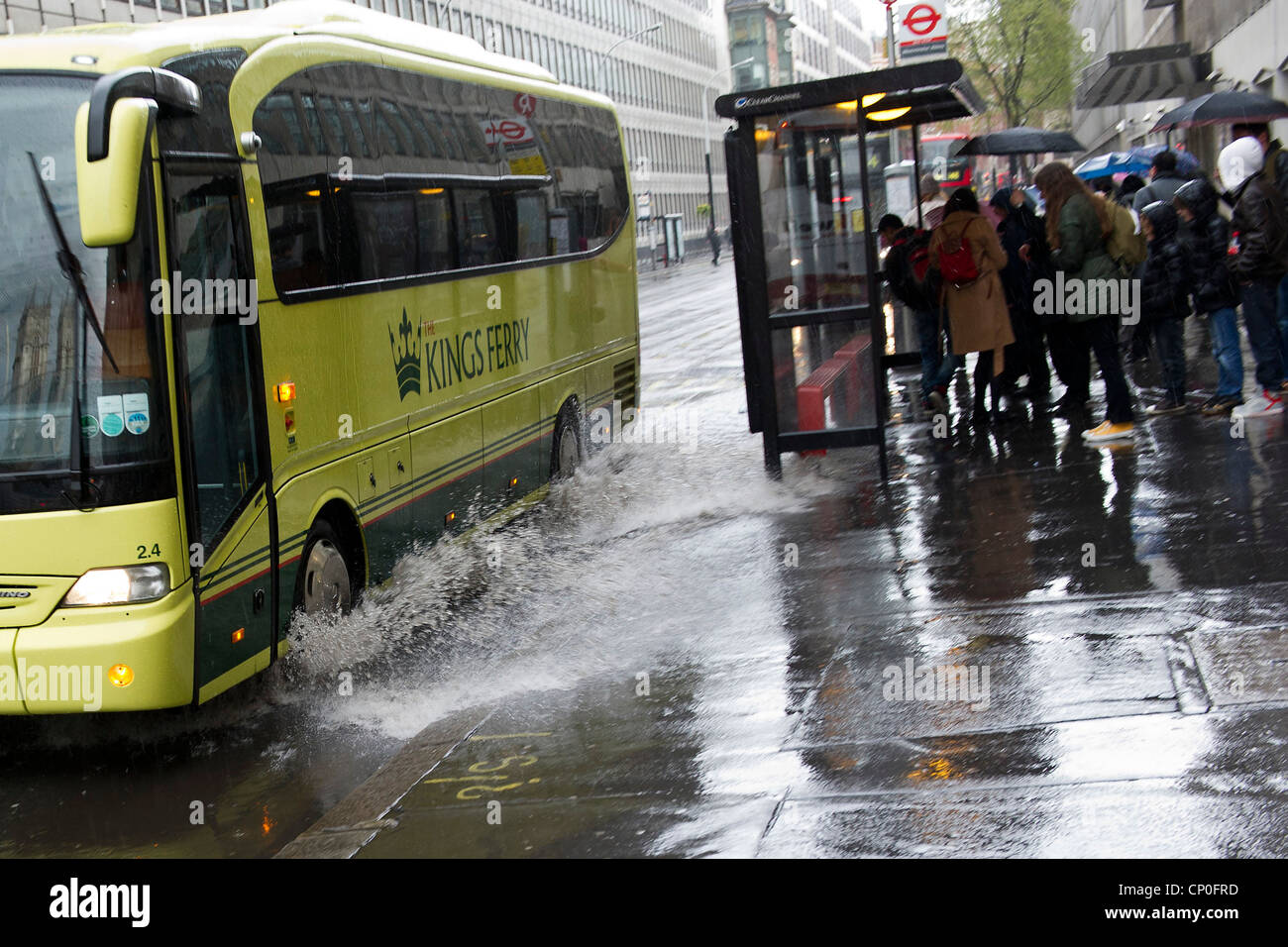 Flooding during heavy rain in Victoria Street. Despite drought warnings ...