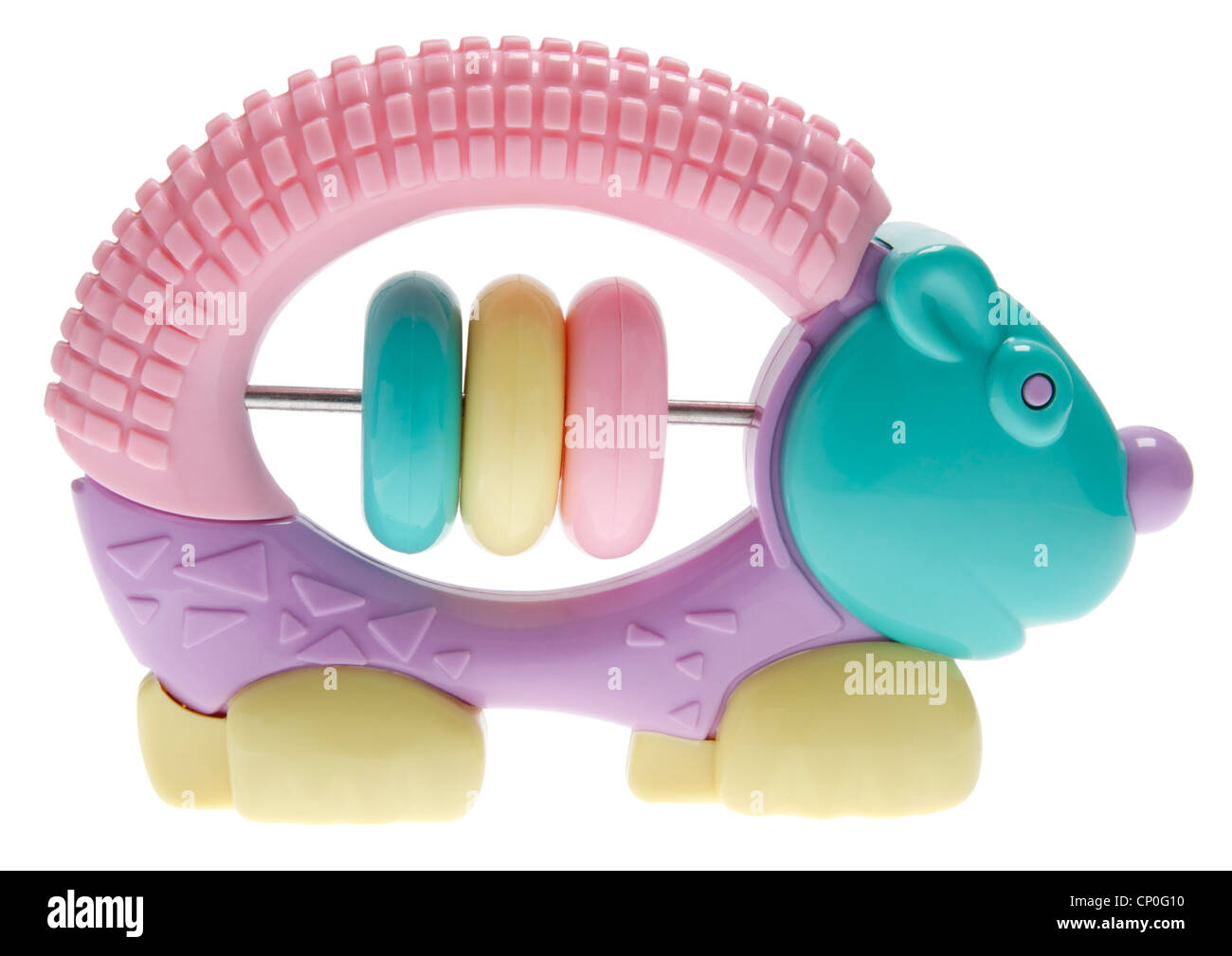 Baby rattle on white background Stock Photo - Alamy
