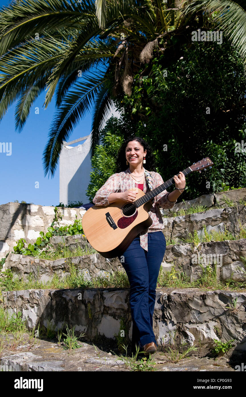 Tunisian singer Emel Mathlouthy singing in Tunis' neighbourhood where ...
