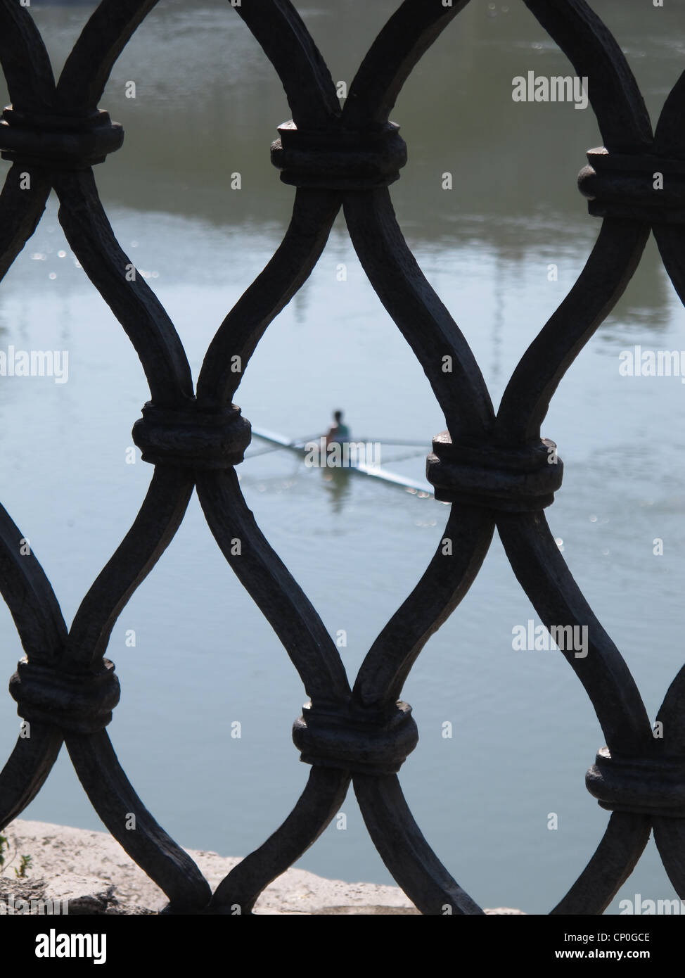 rower on the tiber river in rome italy Stock Photo - Alamy