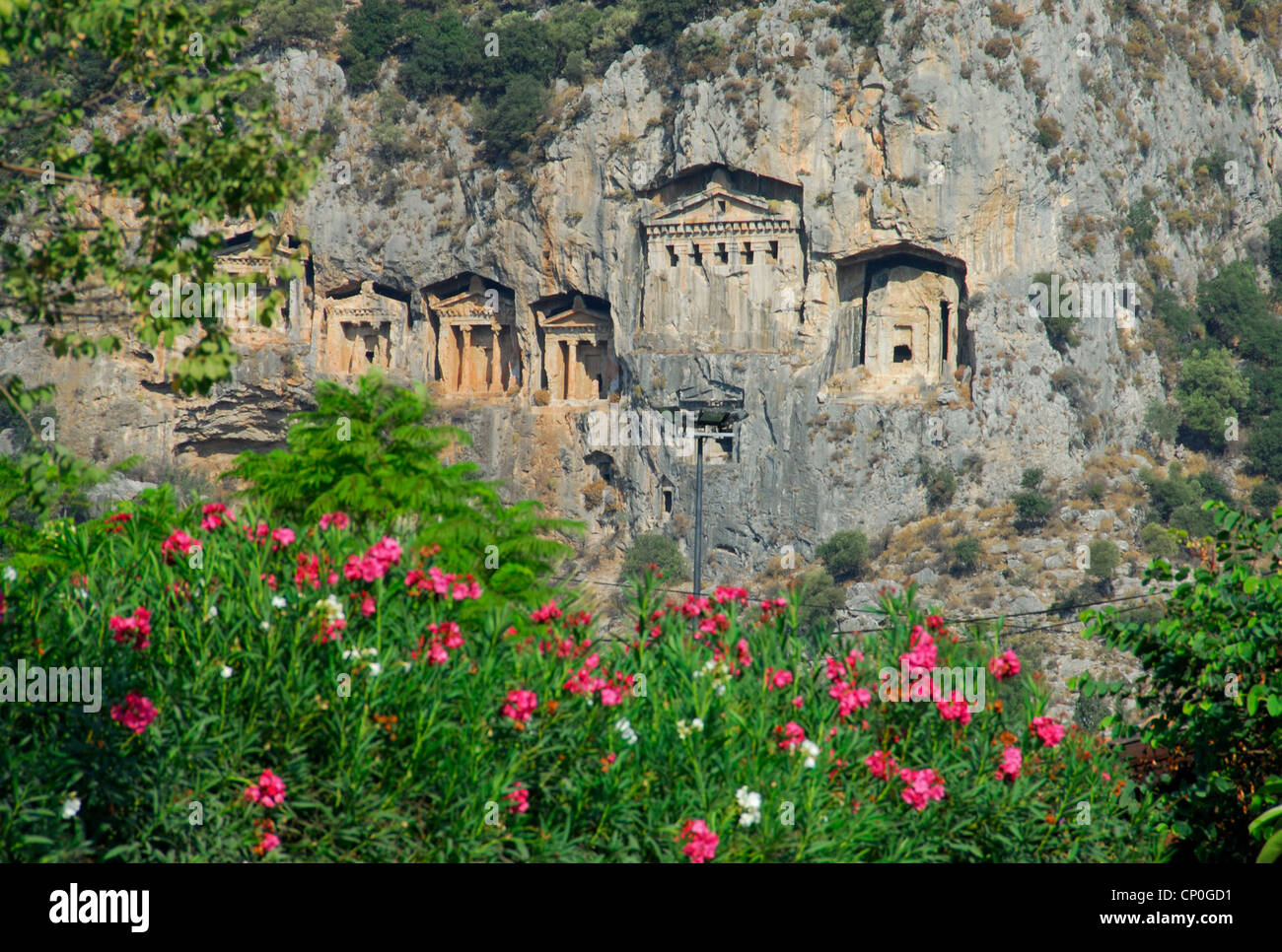 Lycian rock tombs, Caunus, Turkey Stock Photo - Alamy