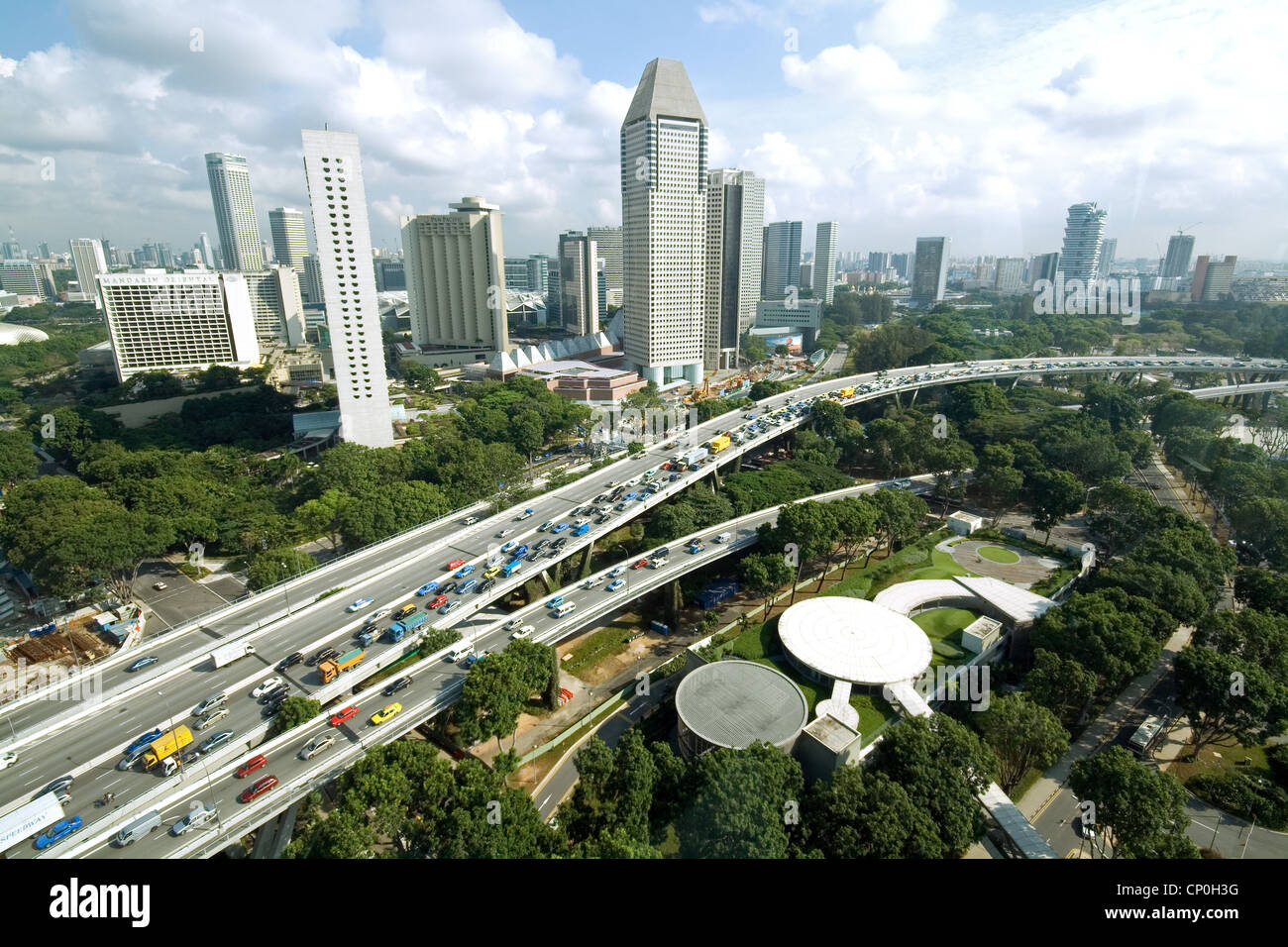 Traffic jam at a highway in Singapore Stock Photo - Alamy