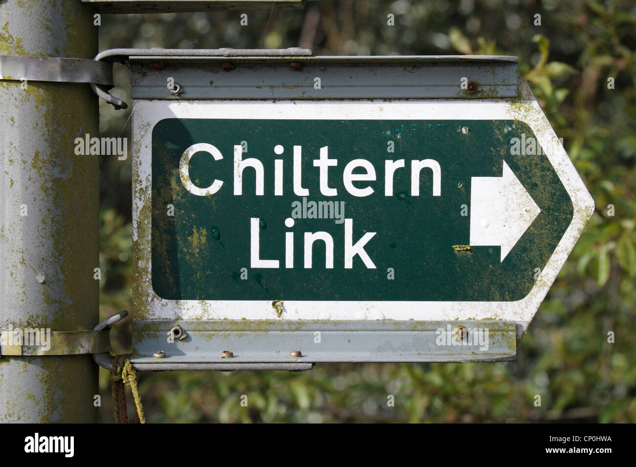 Sign showing the Chiltern Link footpath, near Wendover, Buckinghamshire ...