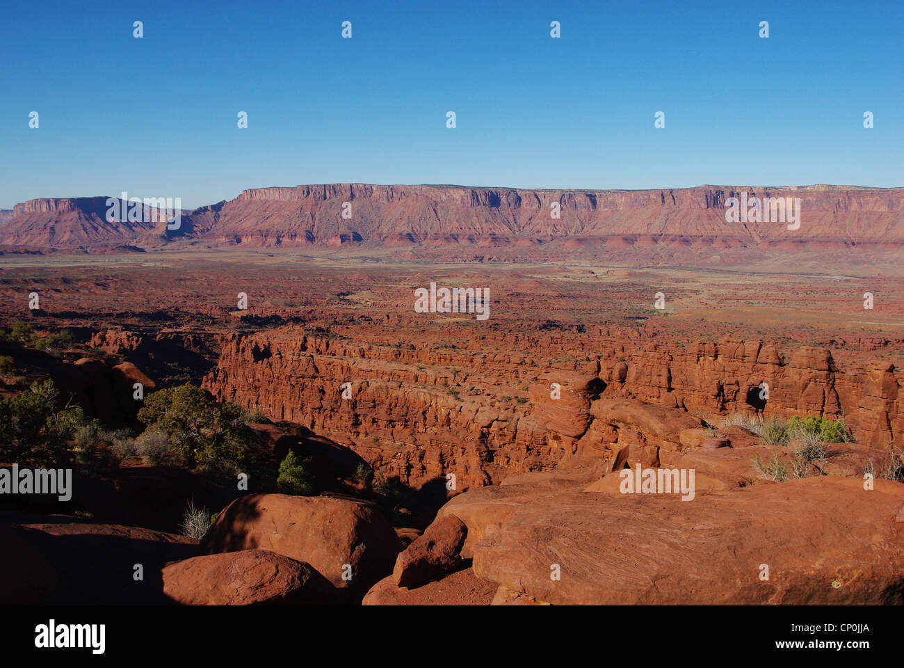 Red rock high desert with Colorado River in the distance, Utah Stock ...