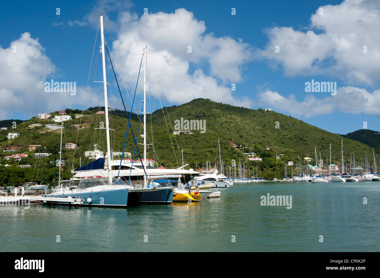 Yachts moored in the Village Cay Marina, Tortola, The British Virgin ...