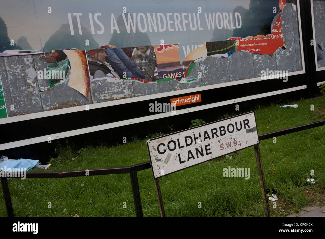 Peeling billboard reveals older layers of Primesight street advertising ...