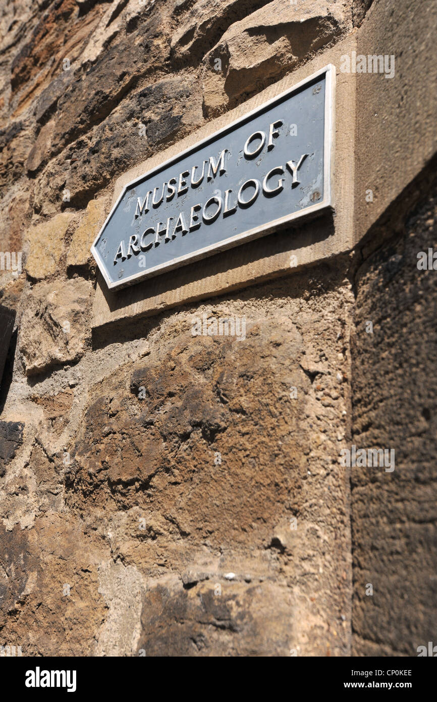 Museum of archeology sign in Durham City Stock Photo - Alamy