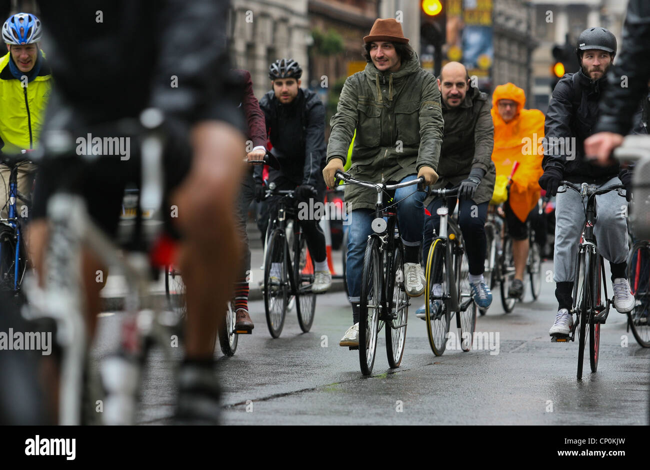 Cyclist take part in the Big Ride safer cycling event through central ...