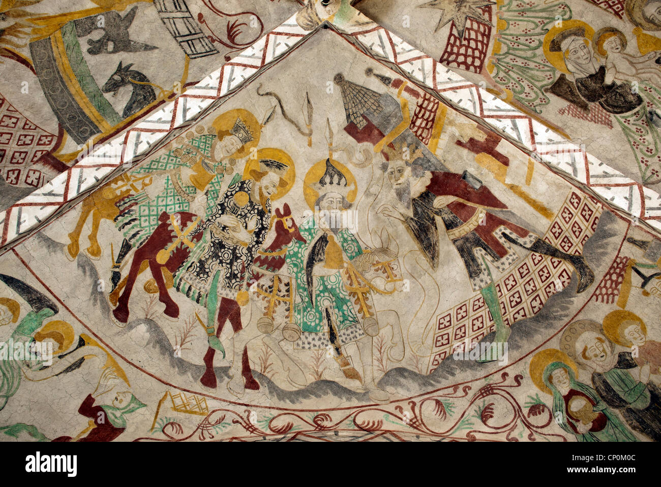 Danish late medieval religious fresco paintings Stock Photo - Alamy