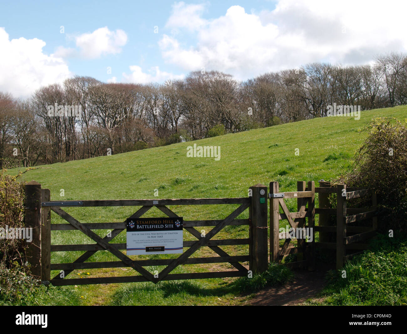 Stamford Hill, site of the battle of stratton 1643, Cornwall, UK Stock ...