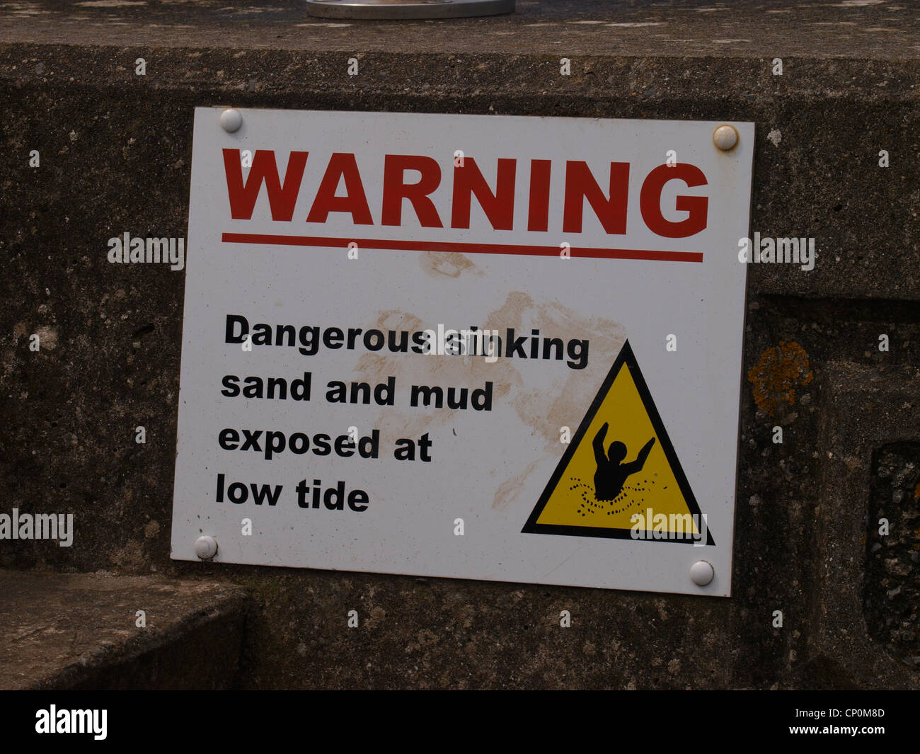 Warning of soft sand sign, Burnham-on-sea, Somerset, UK Stock Photo - Alamy