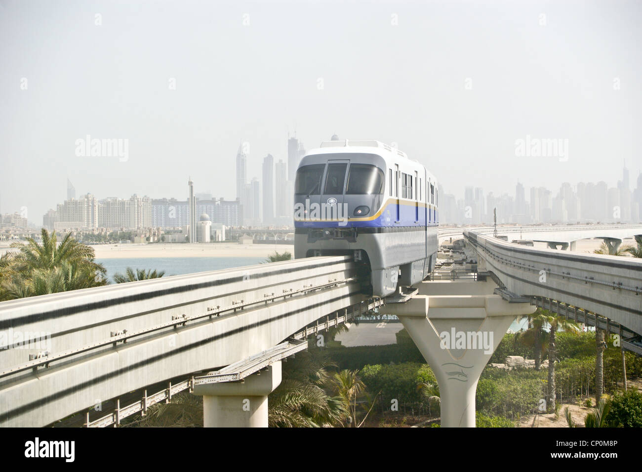 View from the monorail, Palm Jumeirah, Dubai, United Arab Emirates ...