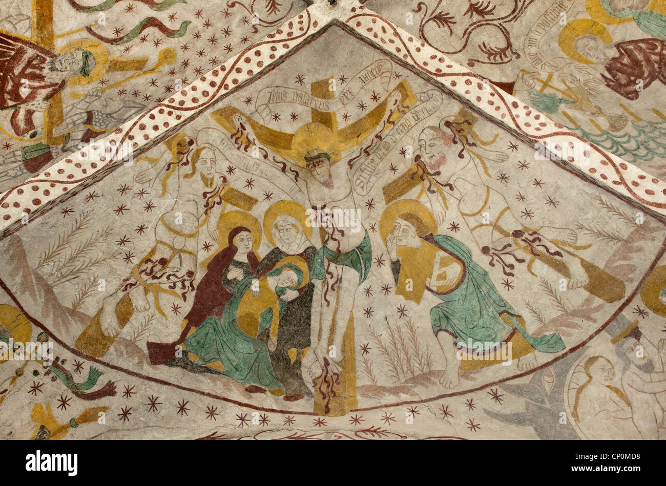 Danish late medieval religious fresco paintings Stock Photo - Alamy