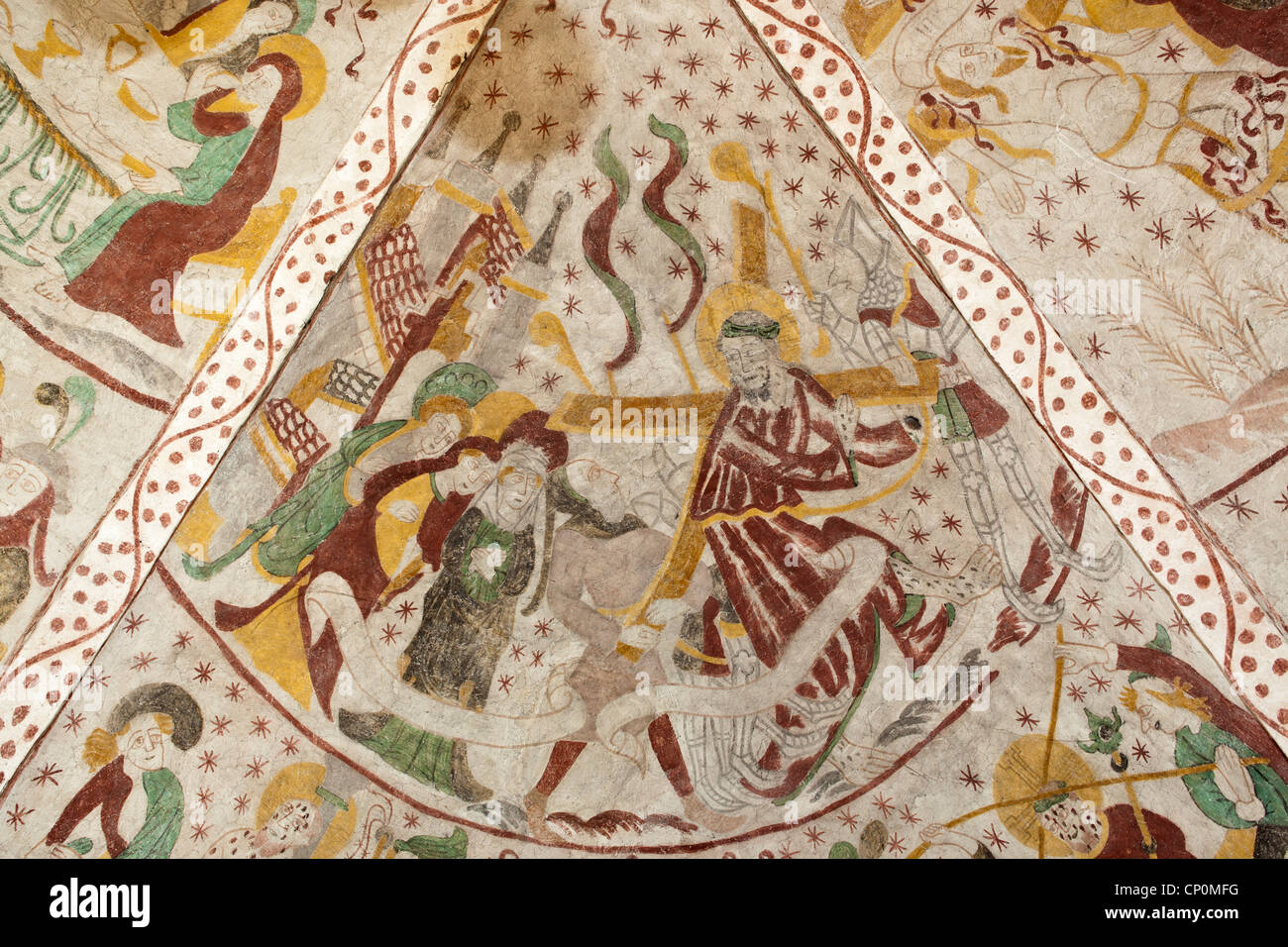 Danish late medieval religious fresco paintings Stock Photo - Alamy