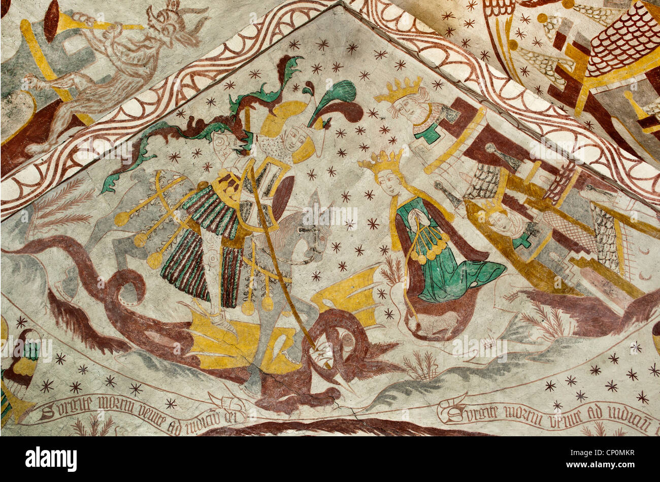 Danish late medieval religious fresco paintings Stock Photo - Alamy