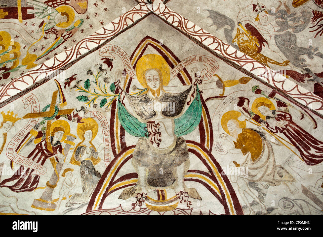 Danish late medieval religious fresco paintings Stock Photo - Alamy