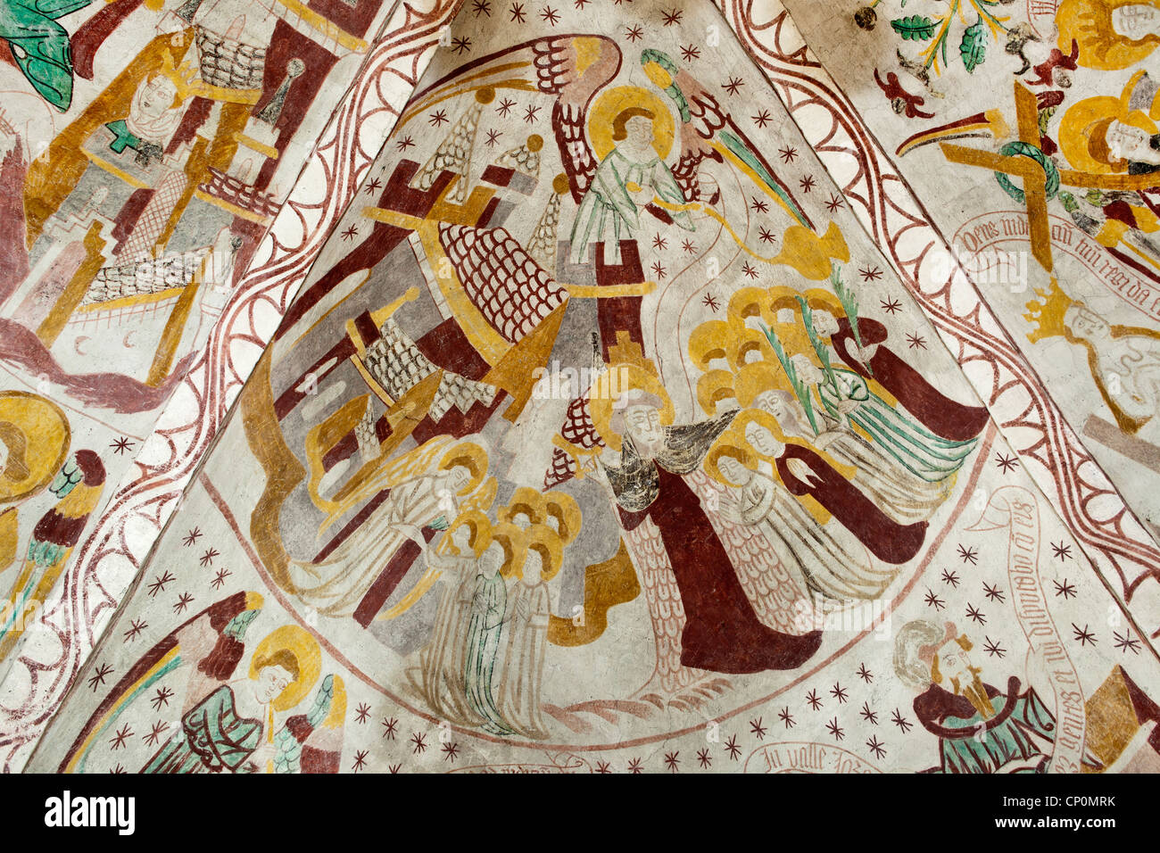 Danish late medieval religious fresco paintings Stock Photo - Alamy