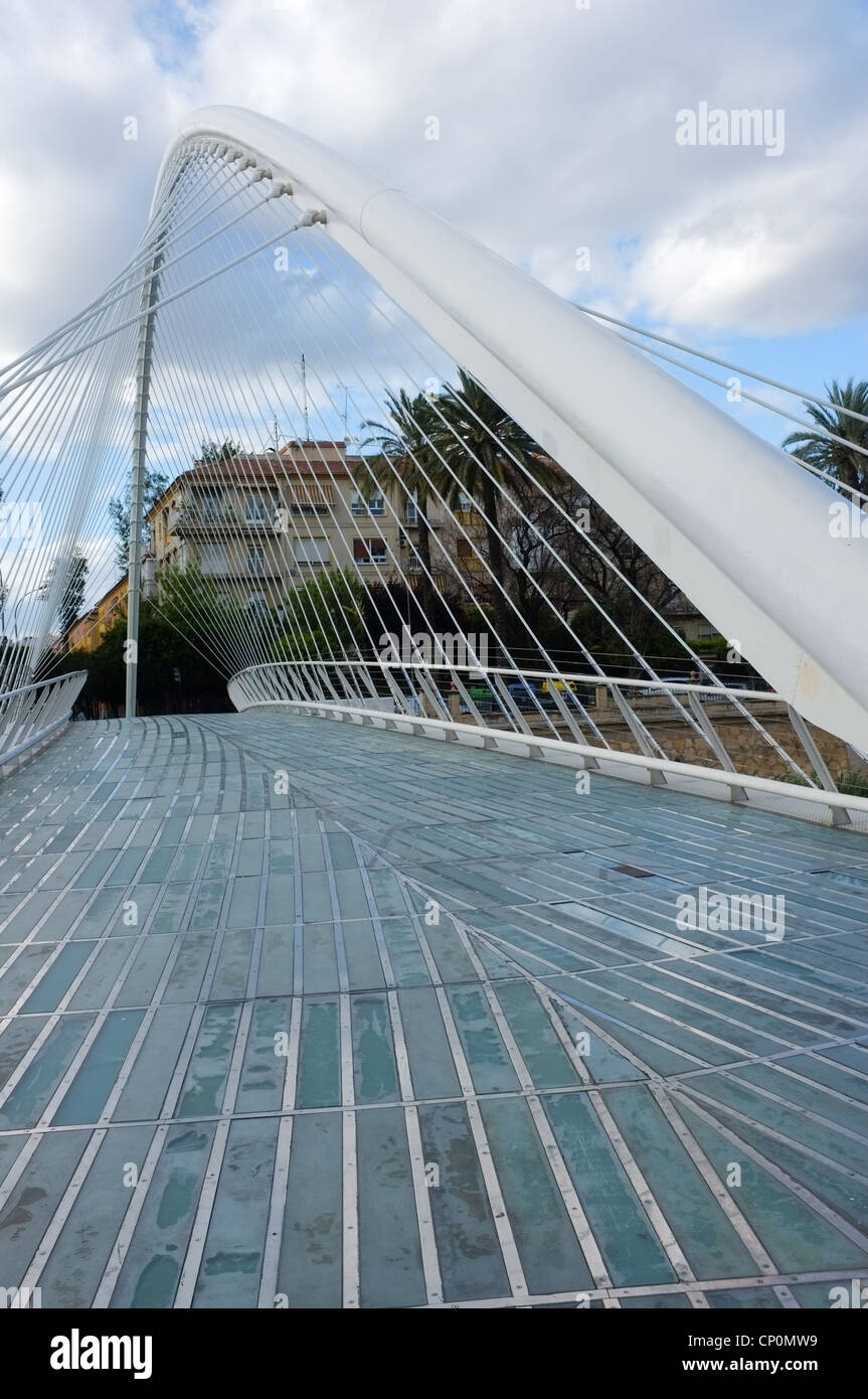 A modern suspension footbridge with glass floor Stock Photo - Alamy
