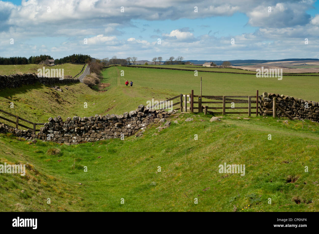 Hadrian's wall the vallum hi-res stock photography and images - Alamy
