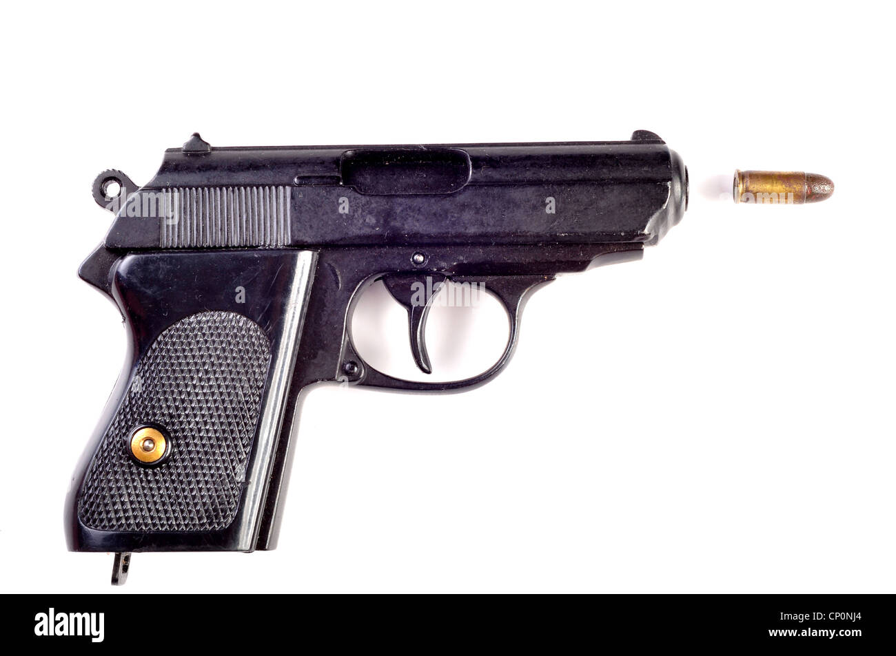 Photo of gun on white background Stock Photo - Alamy