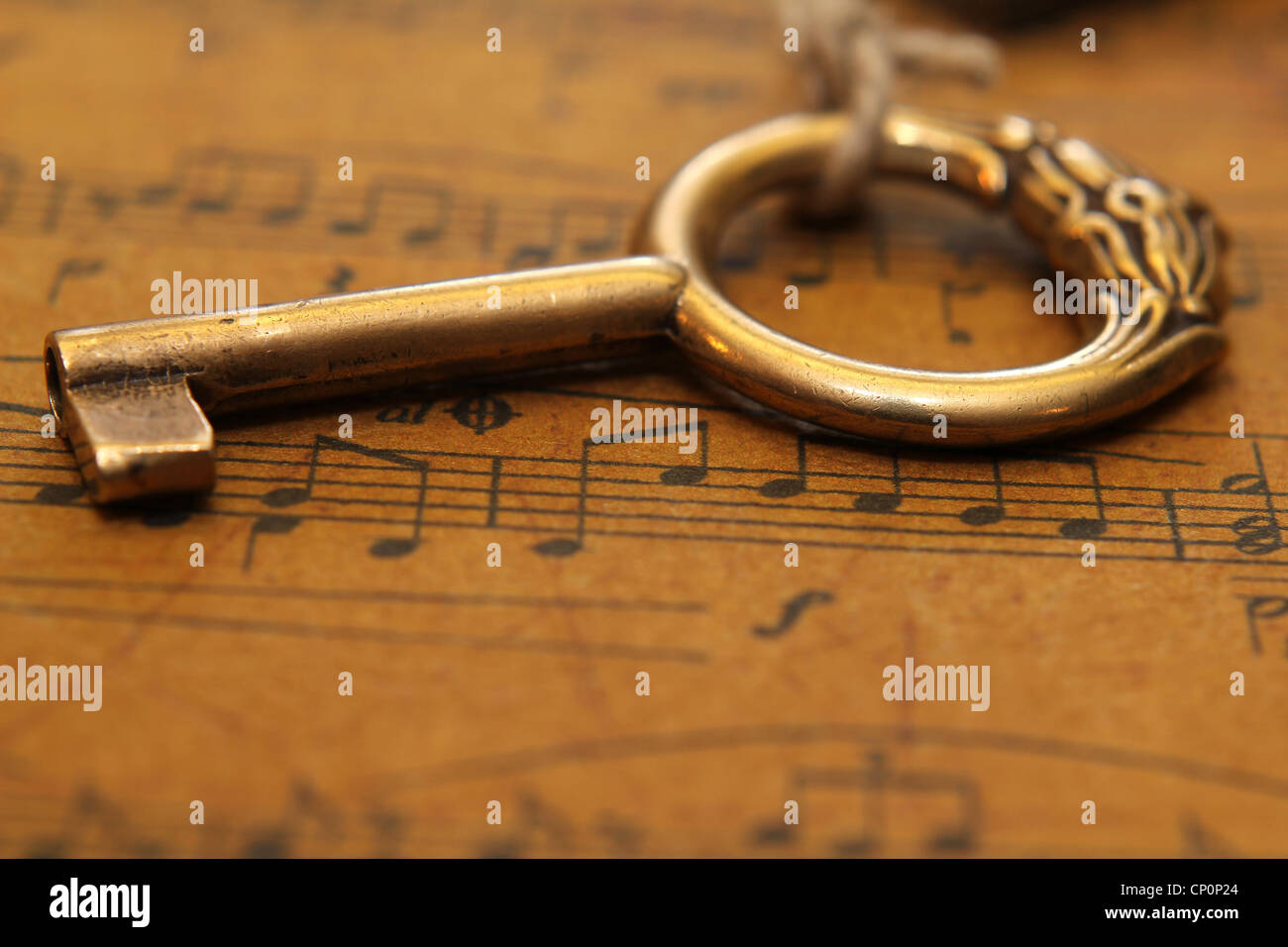 Music sheet and key concept Stock Photo - Alamy