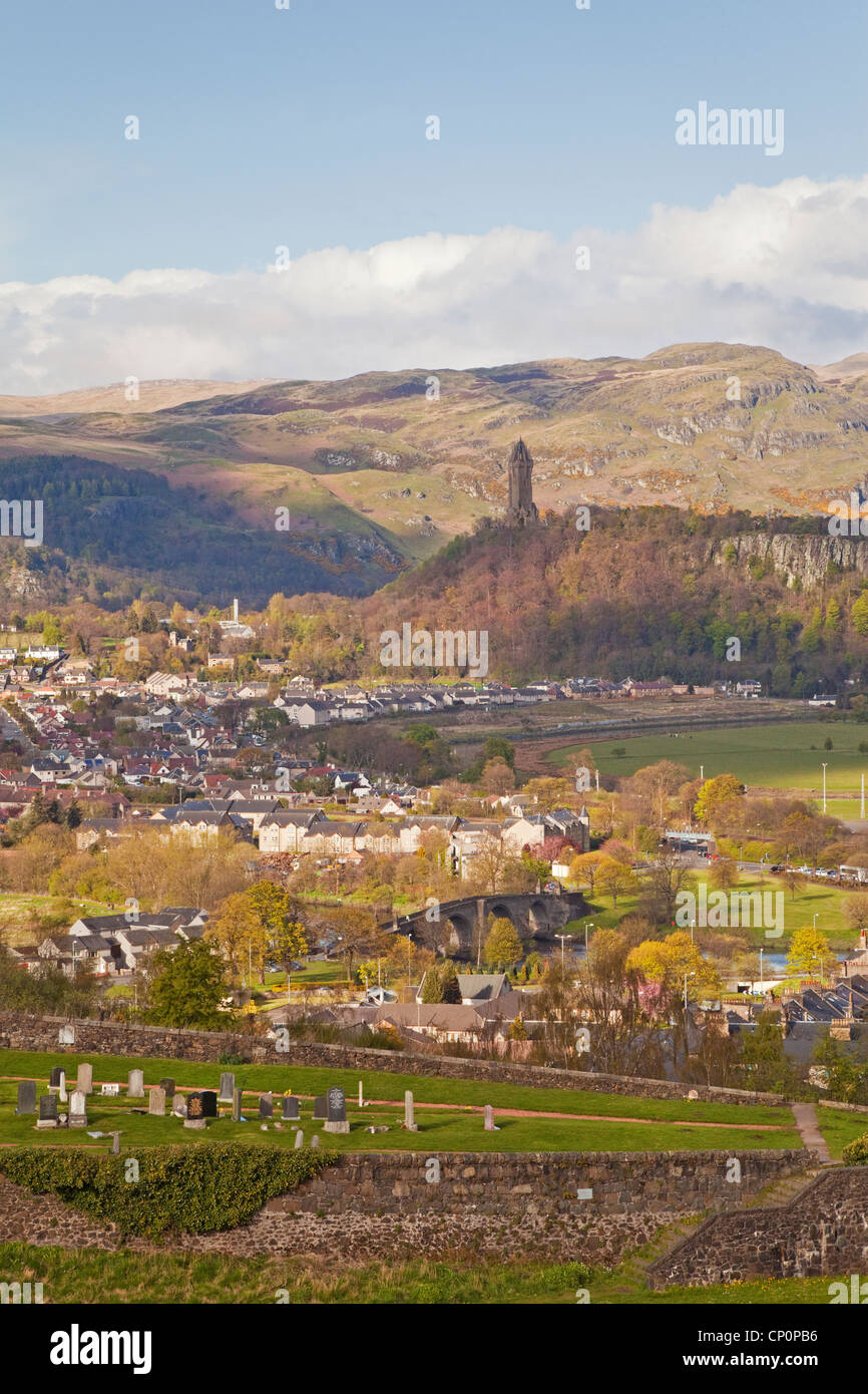 The Wallace Monument, The Auld Brig and the Ochil Hills from Stirling ...