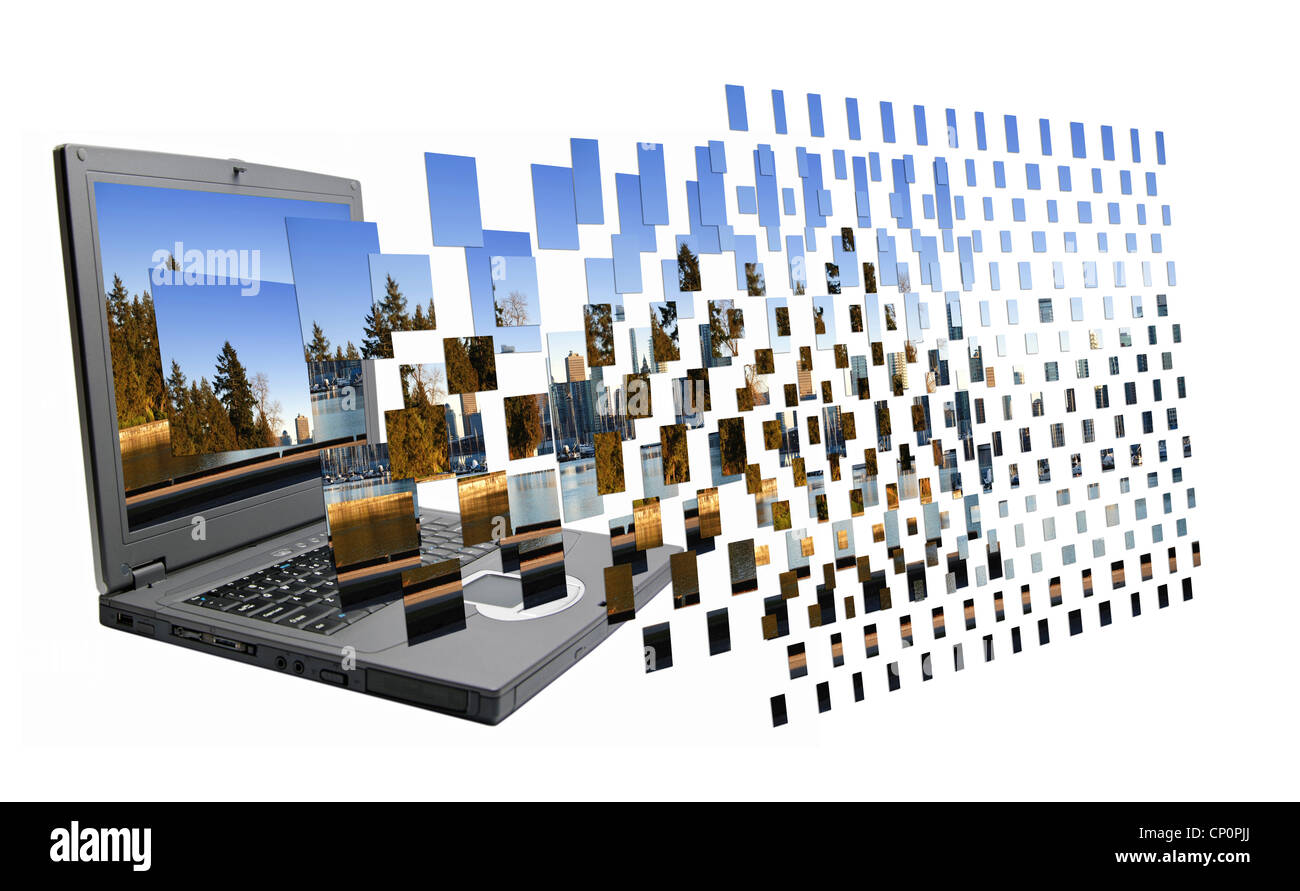 3D floating photos Stock Photo - Alamy