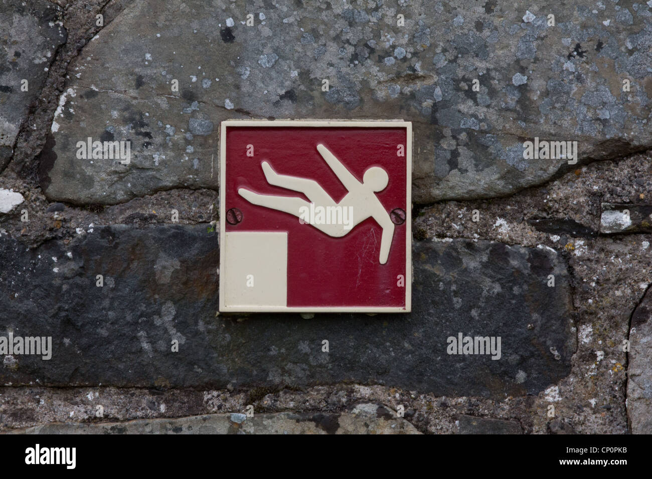 Precipitous edge, mind the drop, falling off the edge of a wall warning ...