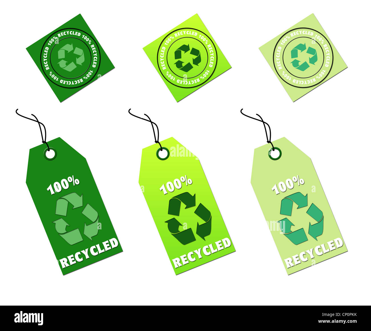 Recycle tags for environmental design Stock Photo - Alamy