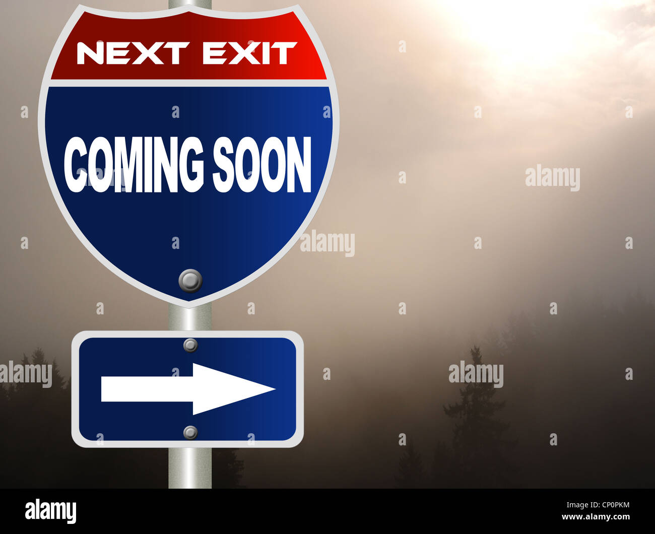 Coming soon road sign Stock Photo - Alamy