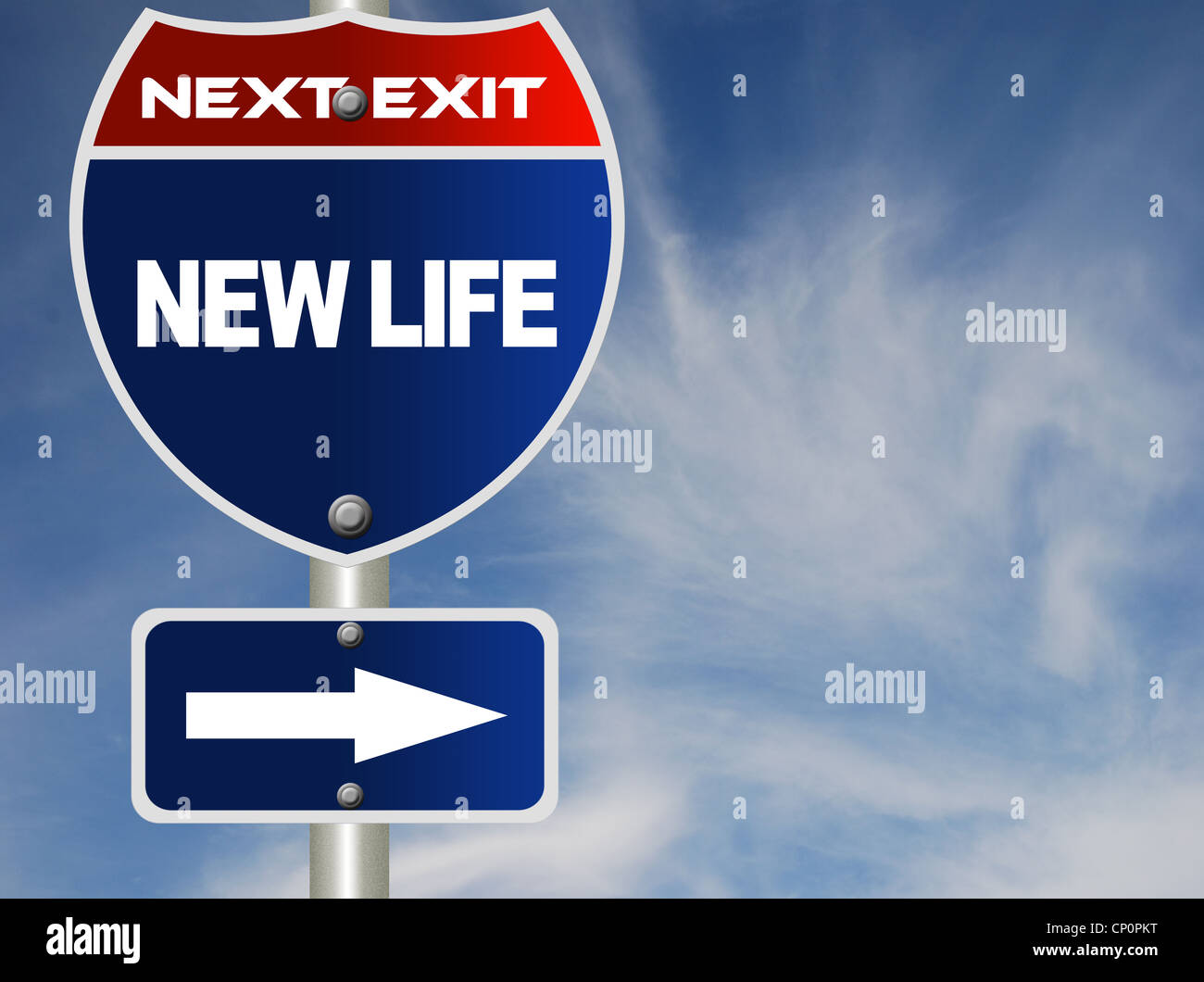 New life road sign Stock Photo - Alamy