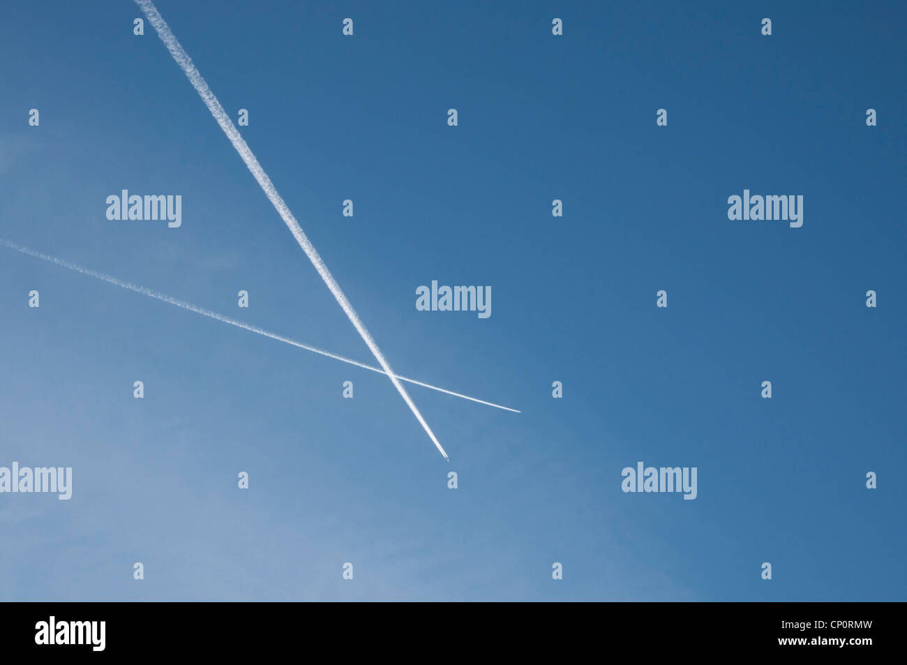 Two airplanes cross Stock Photo - Alamy