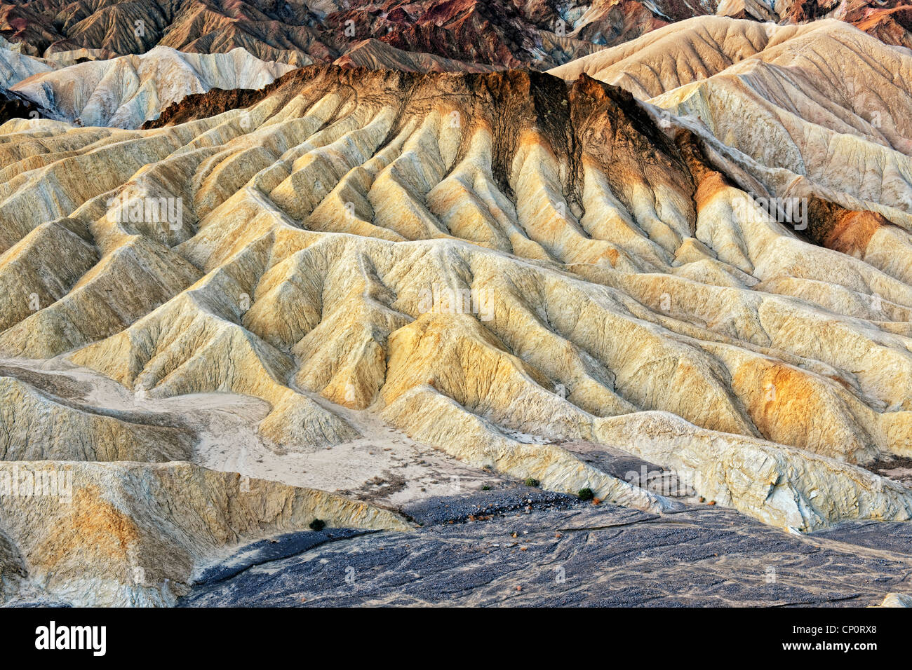 The undulating multicolored badlands of Golden Canyon in California’s ...