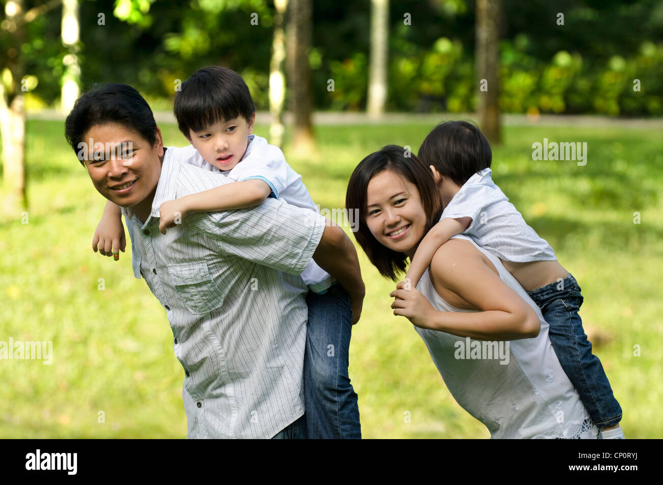 asian family having fun on outdoor Stock Photo - Alamy