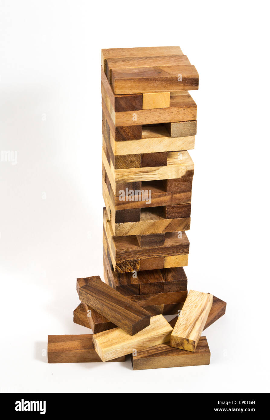 Wooden building block tower hi-res stock photography and images - Alamy