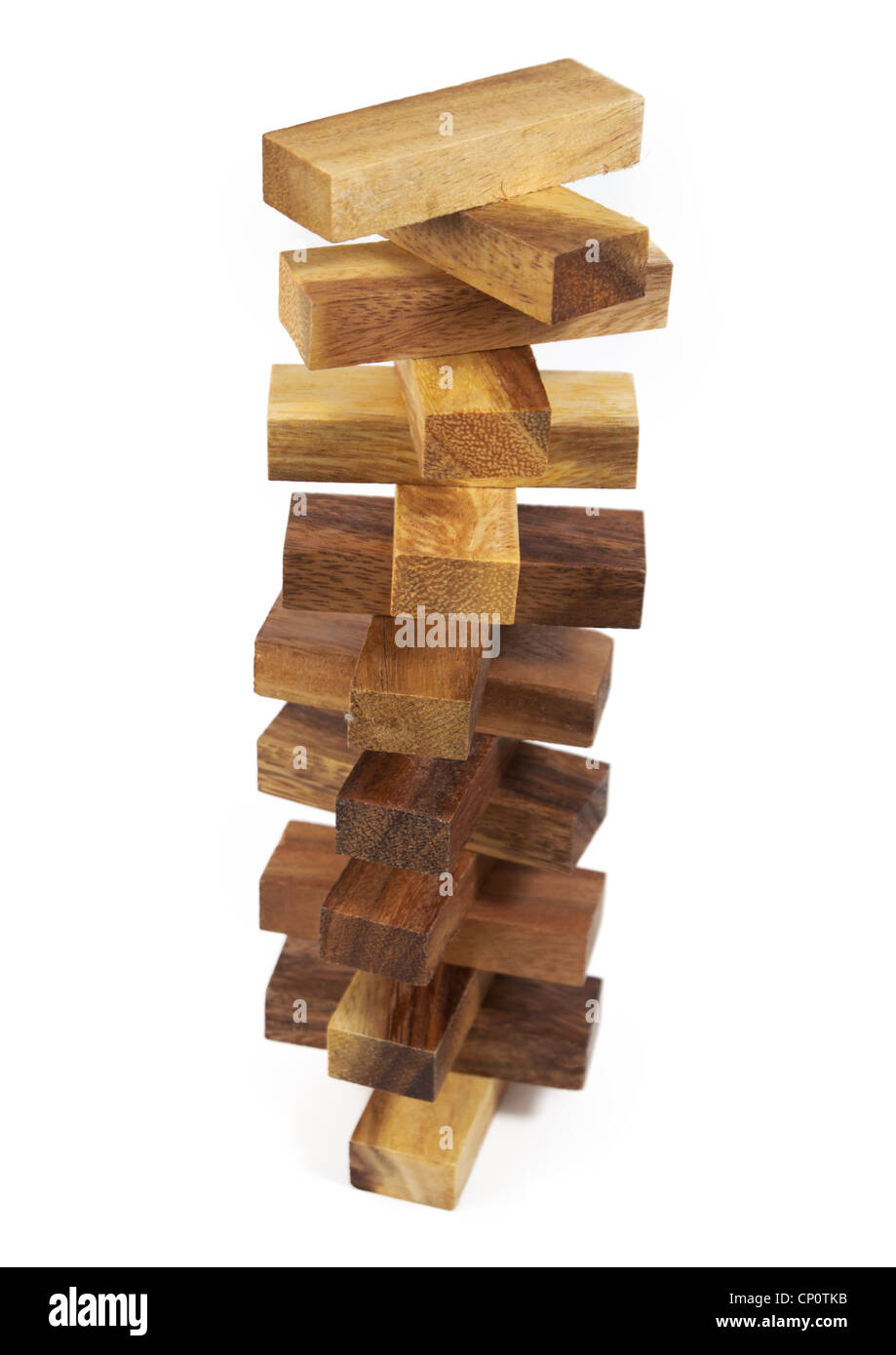 Rectangle blocks wooden tower Cut Out Stock Images & Pictures - Alamy