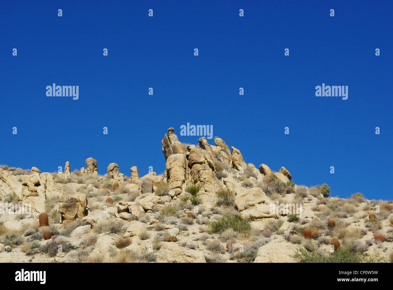 Bizarre rocks and blue sky, Nevada Stock Photo - Alamy