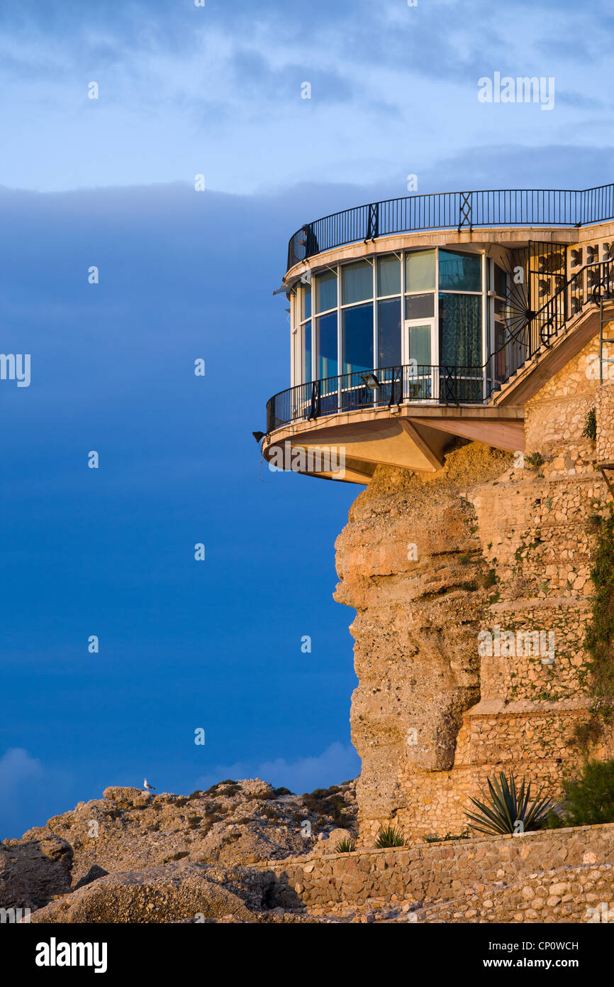 Balcon de Europa (Balcony of Europe) at sunrise in Nerja on the Costa ...