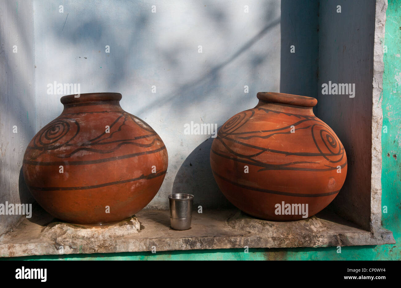 Clay 'Matka' - Water storage/cooler in house in the village of Patan ...