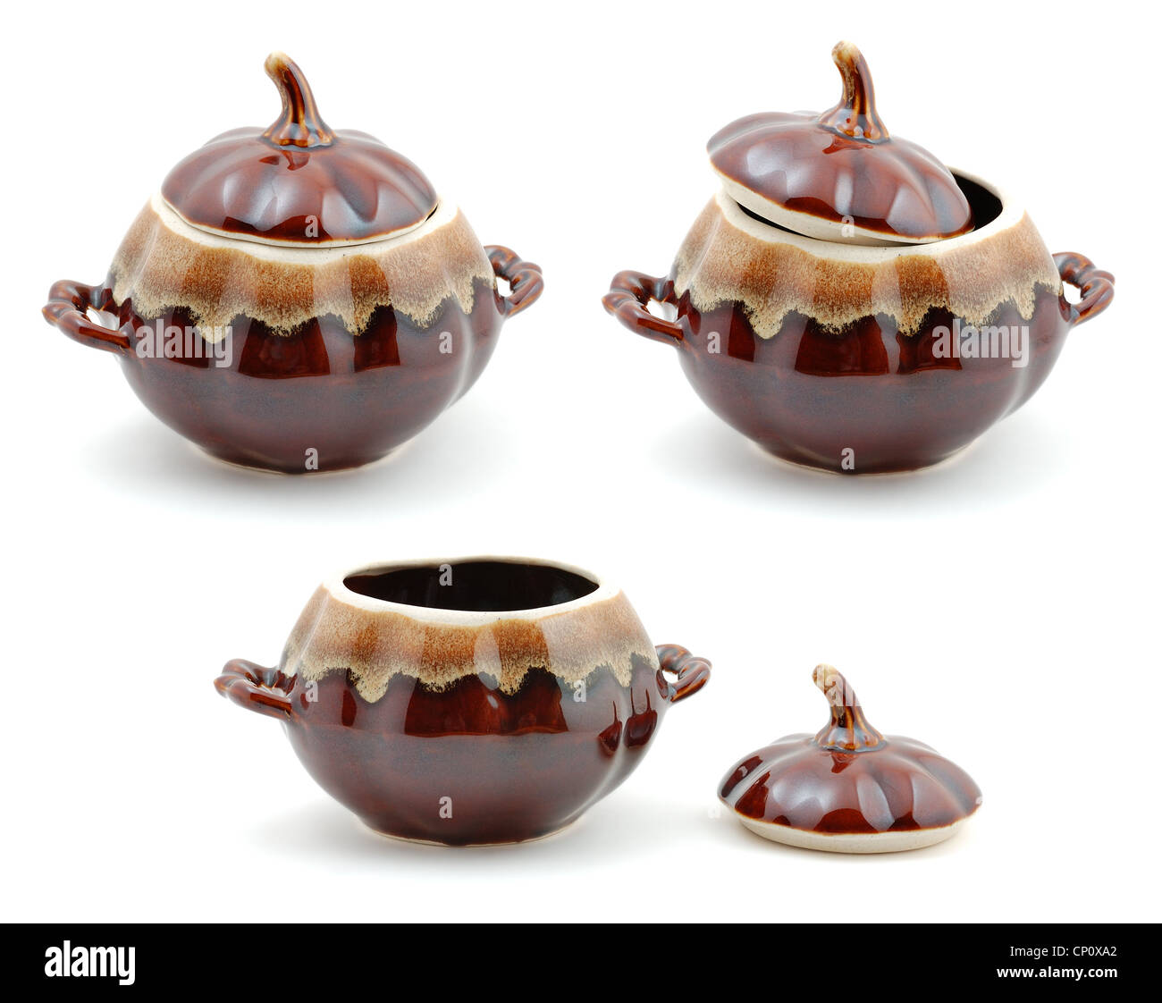 Ceramic pot for cooking isolated on white background Stock Photo - Alamy