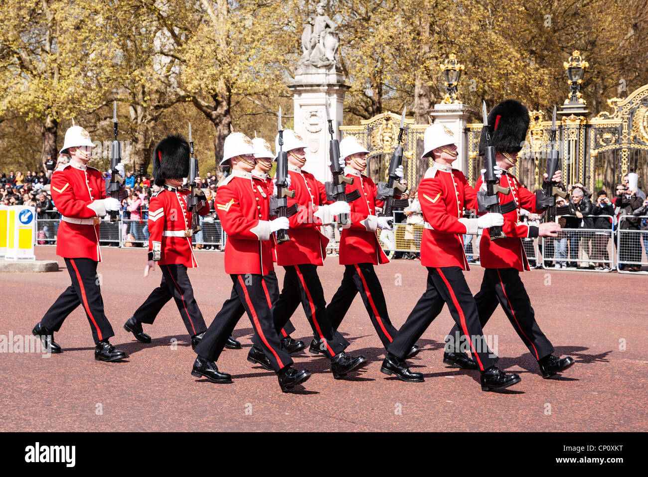 Guard outside buckingham palace hi-res stock photography and images - Alamy