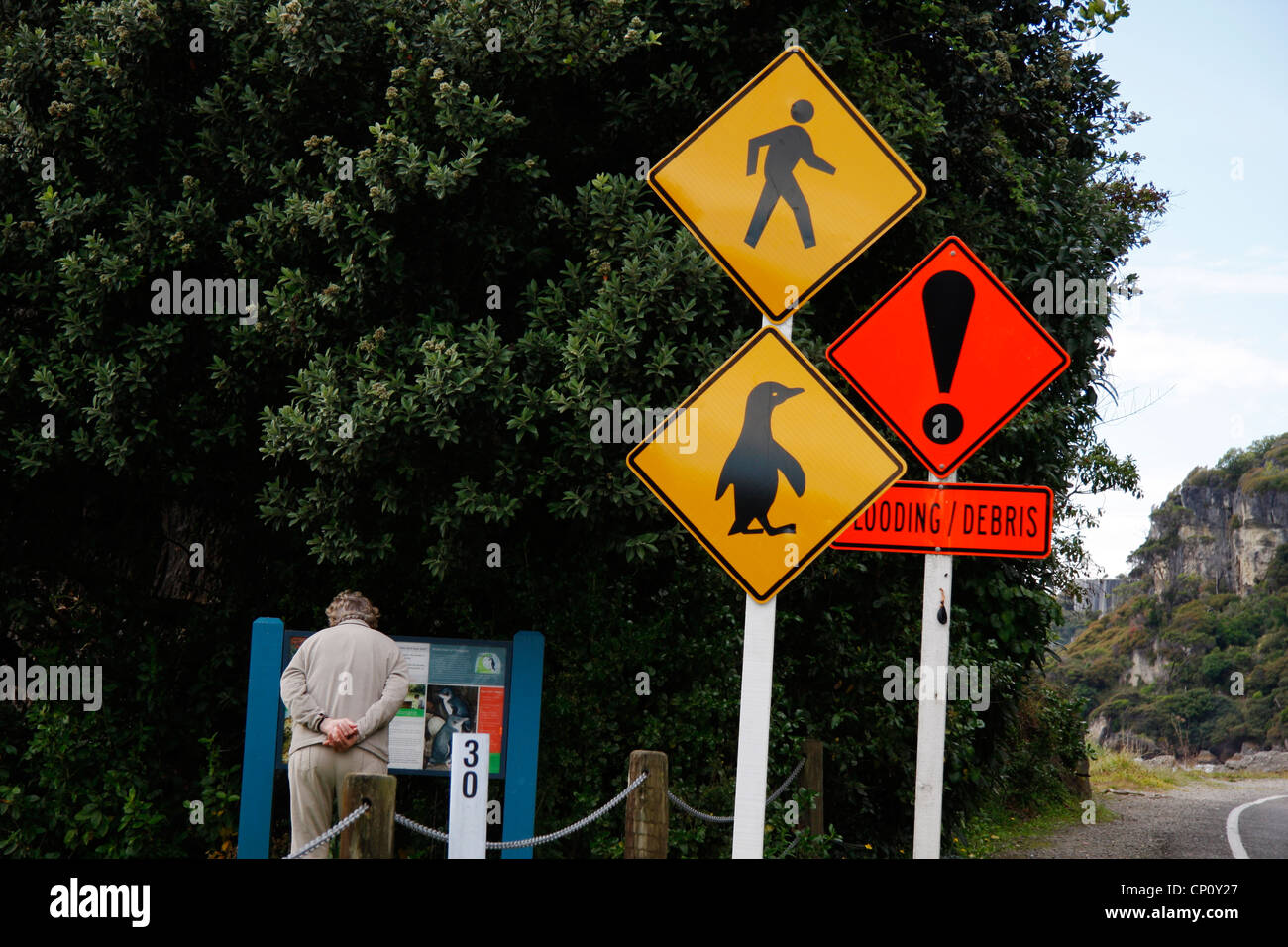 Pedestrian warning signs hi-res stock photography and images - Alamy