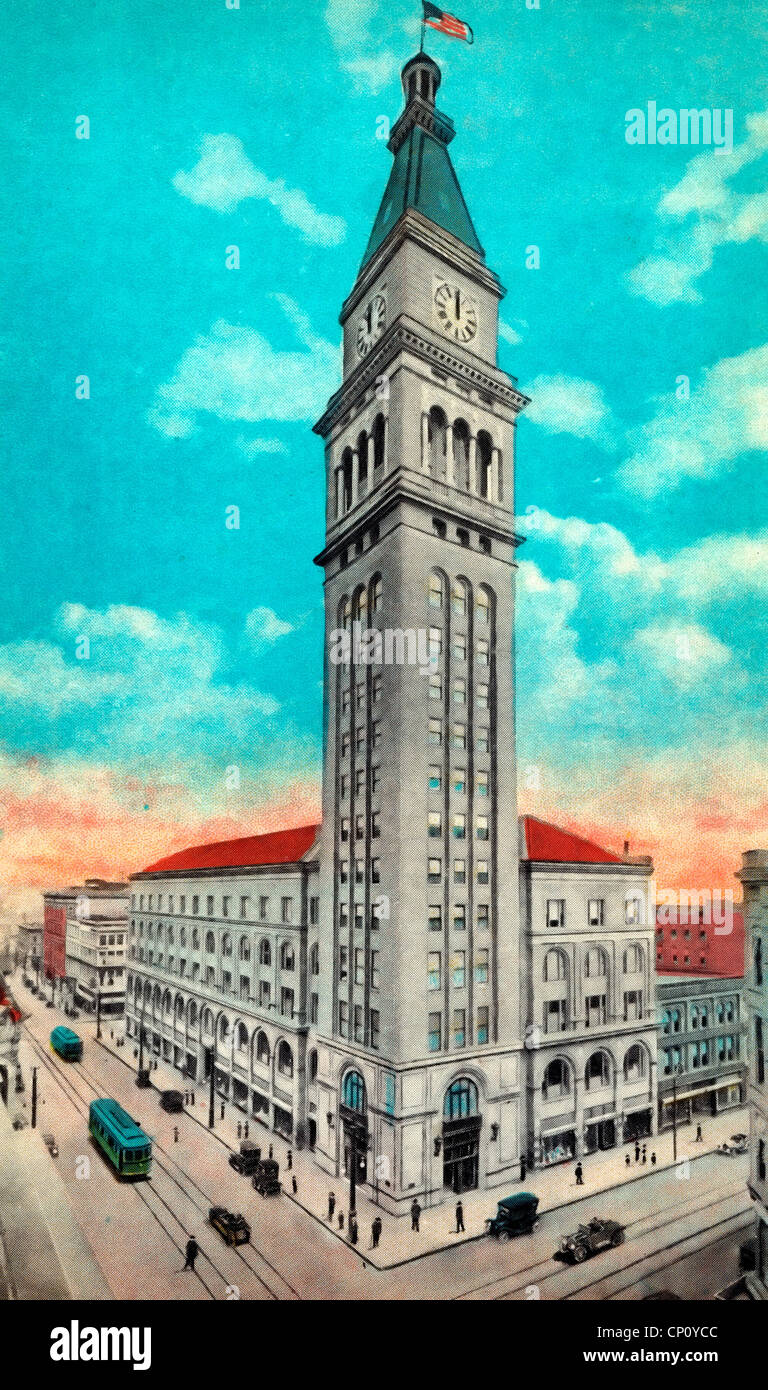 Daniels & Fisher (D&F) Tower, Denver, Colorado, circa 1920 Stock Photo ...