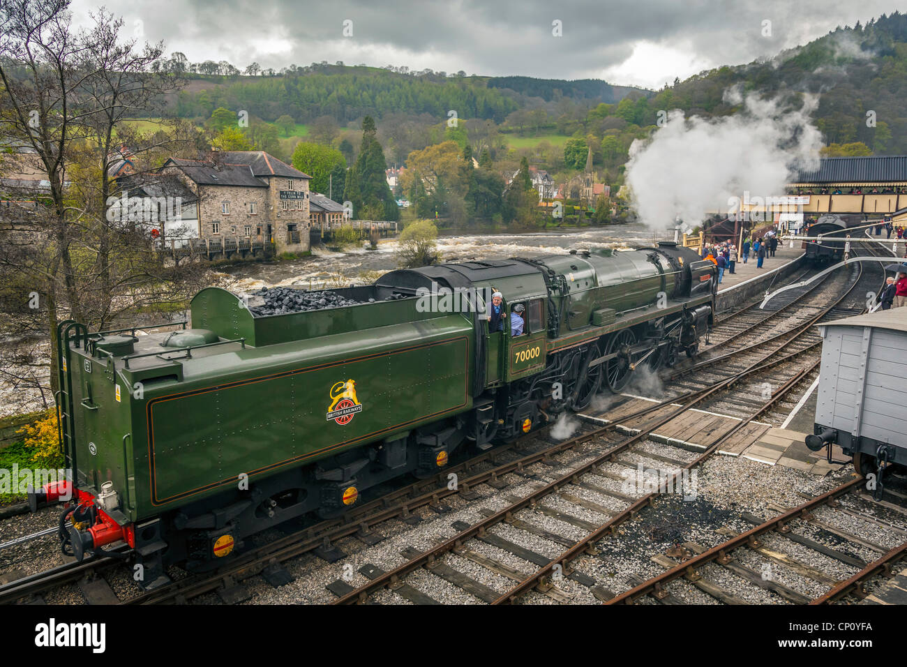Llangollen railway BR Standard 7MT 4-6-0 No. 70000 Britannia at ...