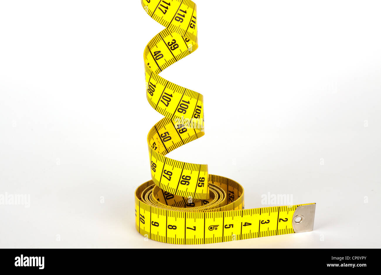 yellow measure tape with scale in centimeters Stock Photo - Alamy