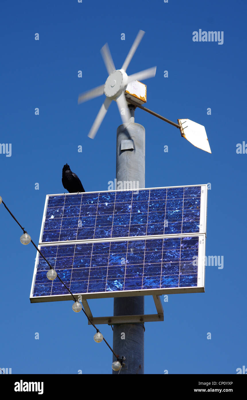Solar panel small wind turbine hi-res stock photography and images - Alamy