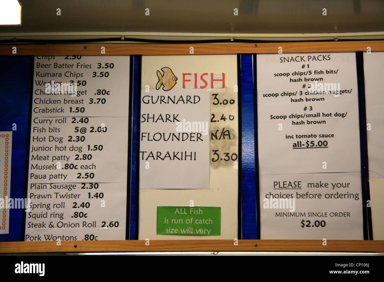 A fast food - fish and chips stall in Golden Bay Stock Photo - Alamy
