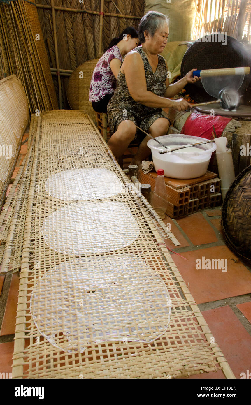 Vietnam, Cu Chi. Ultra thin "rice paper" used in typical Vietnamese ...