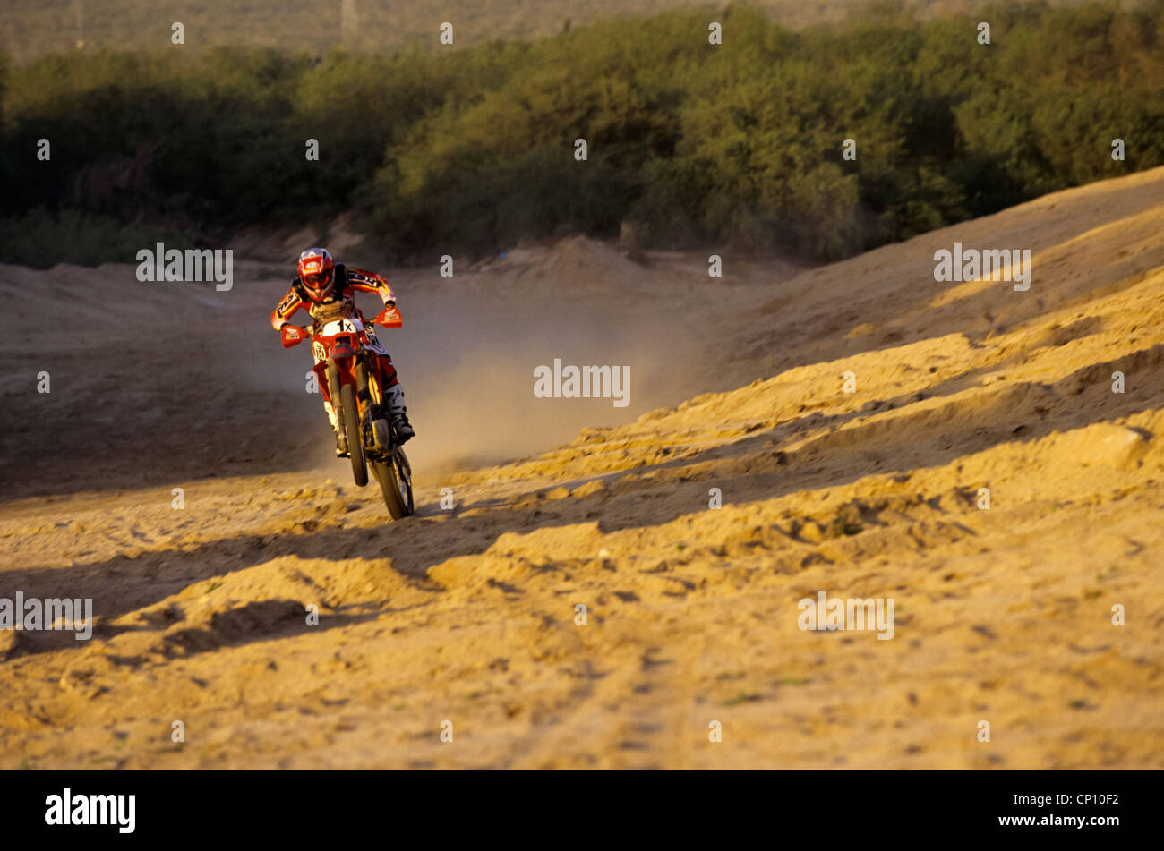 Motorcycle racer competing in the Baja 2000 Stock Photo - Alamy